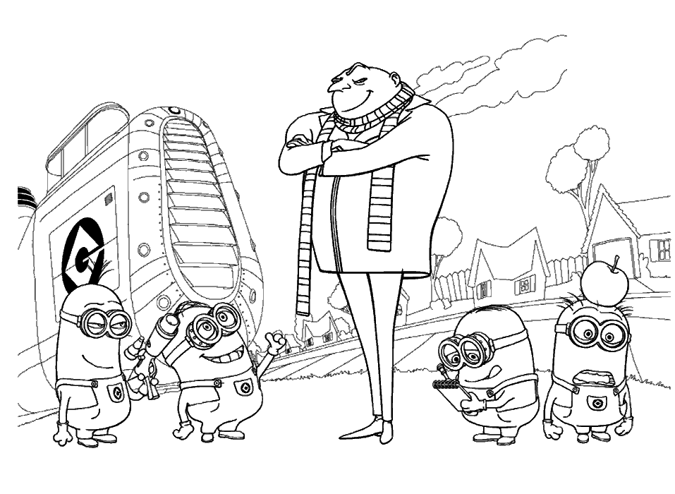 Kolorowanka - Gru i sługusy