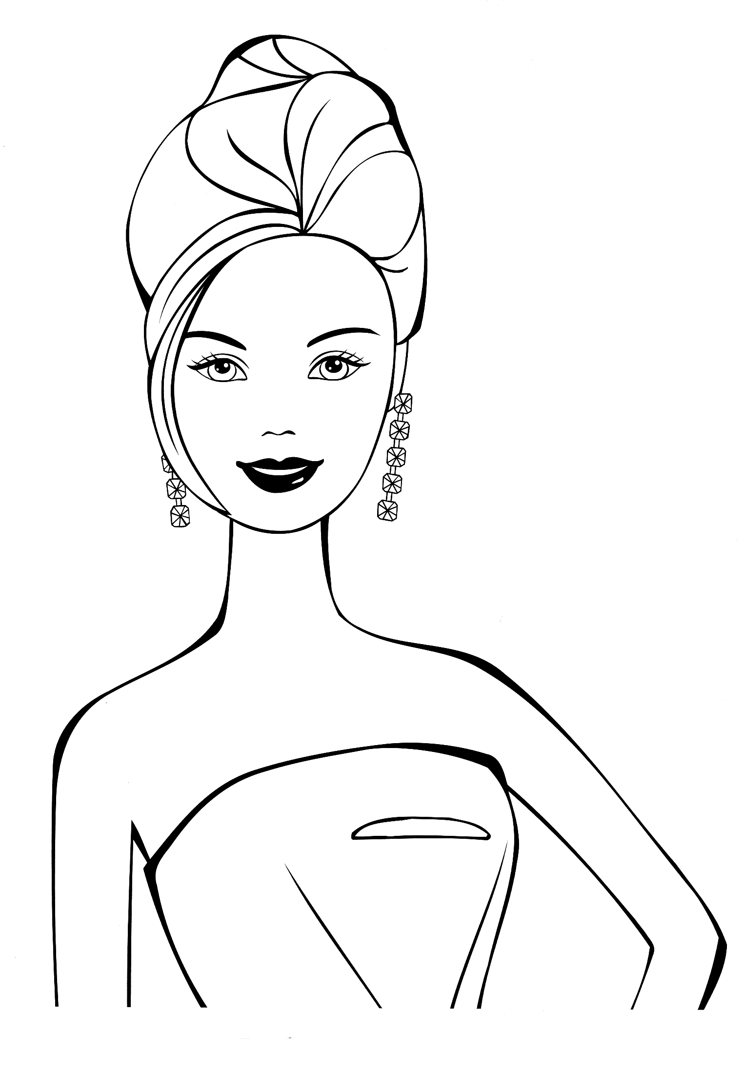 Kolorowanka - Fryzura Królowa Balu
